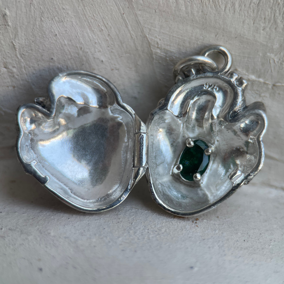 ANATOMICAL HEART LOCKET EMERALD – Corkysaintclair Melbourne