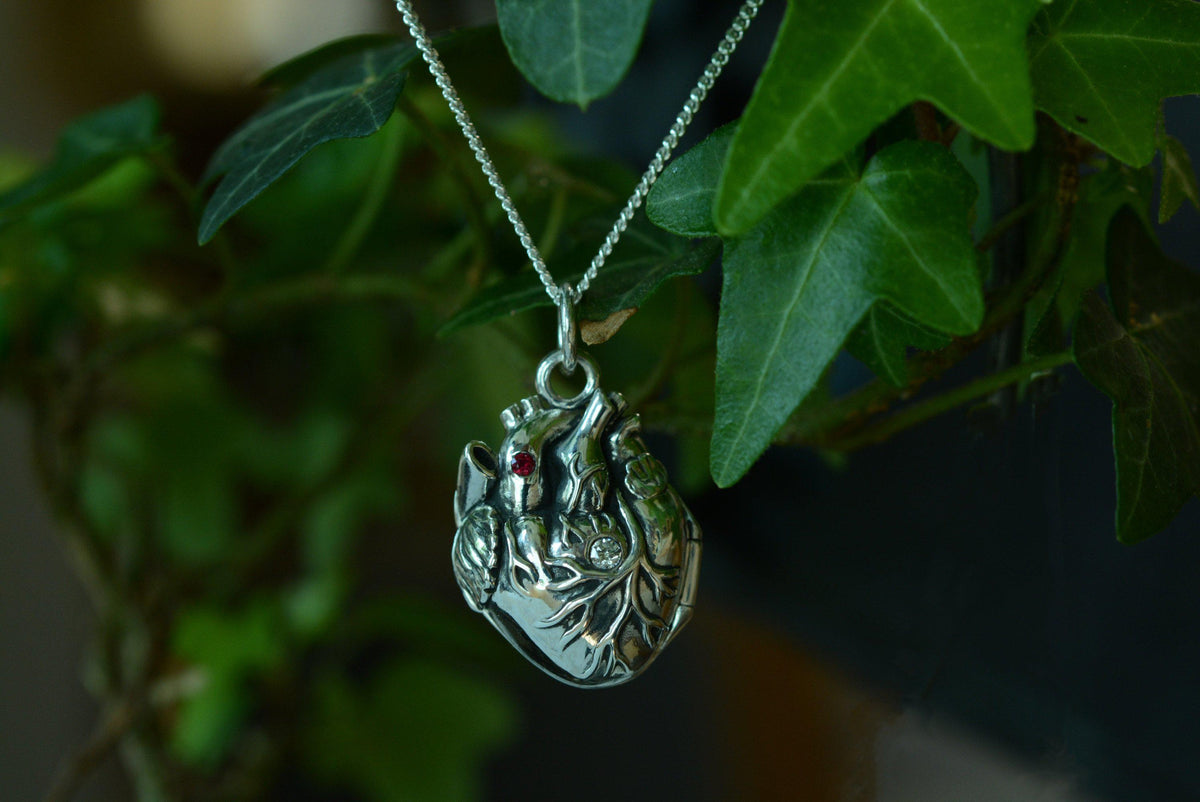 GEMSTONE SET ANATOMICAL HEART LOCKET – Corkysaintclair Melbourne